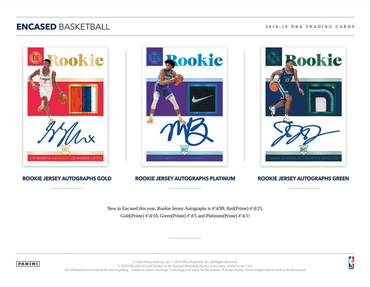 2018 Encased NBA Hobby Box (PERSONAL BREAK) – 1of1 Card Shop